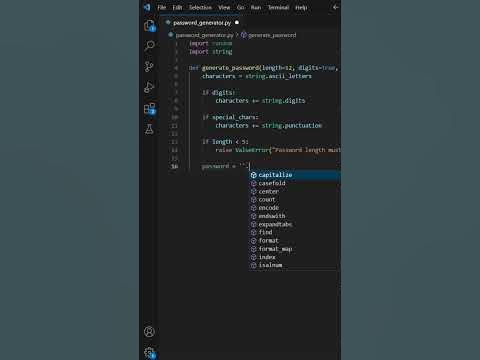 Simple Password Generator in Python #shorts #short #programming #coding ...