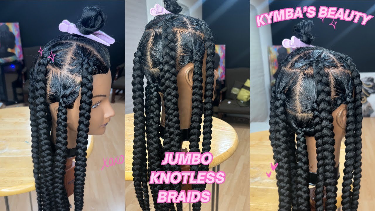 HOW TO DO JUMBO KNOTLESS//WATCH ME DO MY HAIR//EASY PROTECTIVE ...