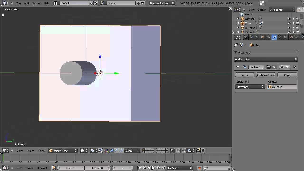Blender: Using the Boolean Modifier - Tip - YouTube
