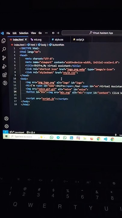 AI virtual assistant using html.css.js.#coding #ai #viralshorts #youtuber #technology #song # ...