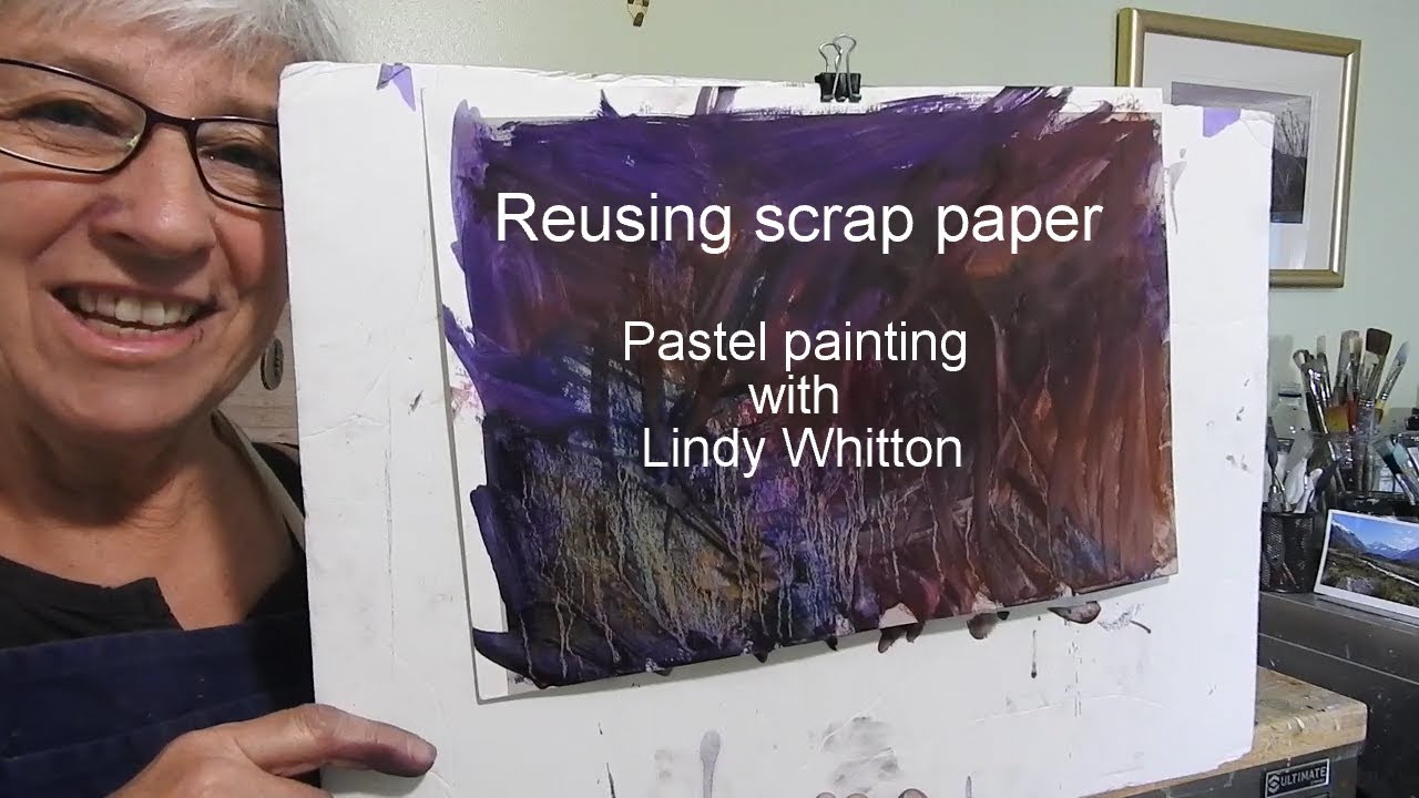 Reusing scrap paper - Pastel painting course - YouTube