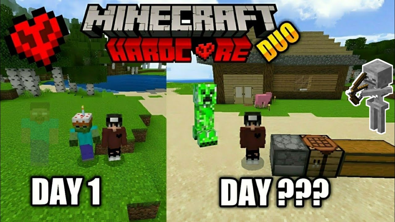 MINECRAFT DUO HARDCORE | MINECRAFT PE GAMEPLAY - YouTube