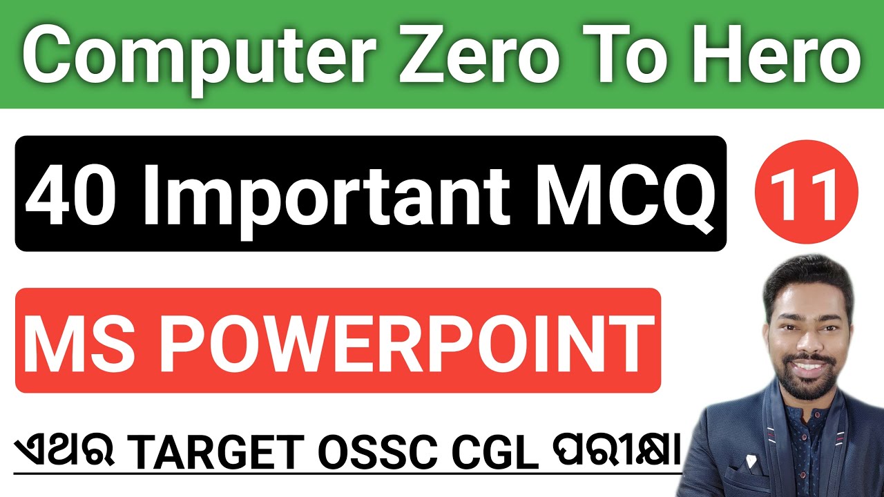40 Important MCQ || MS PowerPoint || OSSC CGL Computer Class || By ...