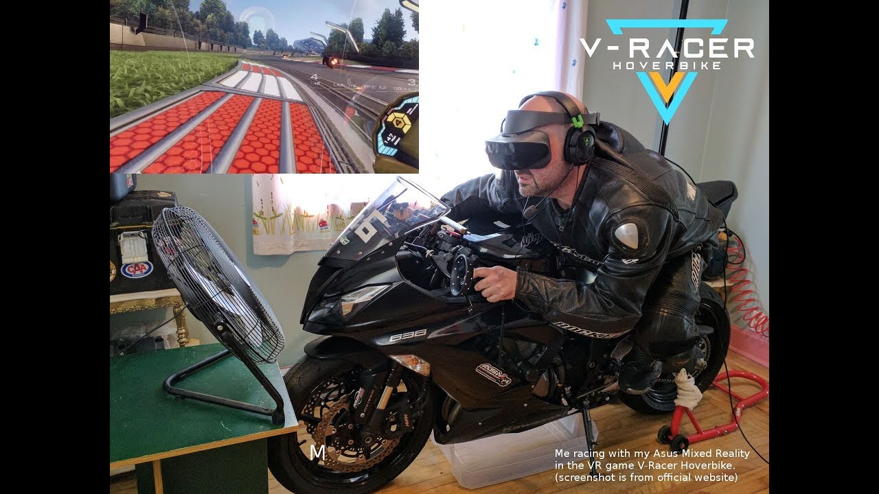 V-Racer Hoverbike in VR on a Real Motorcycle - YouTube