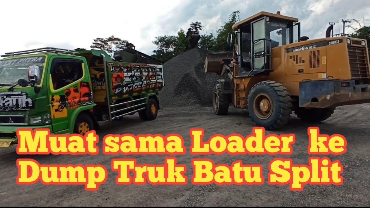 Batu Split Di Muat sama LOADER Ke Dump Truk#mantul - YouTube