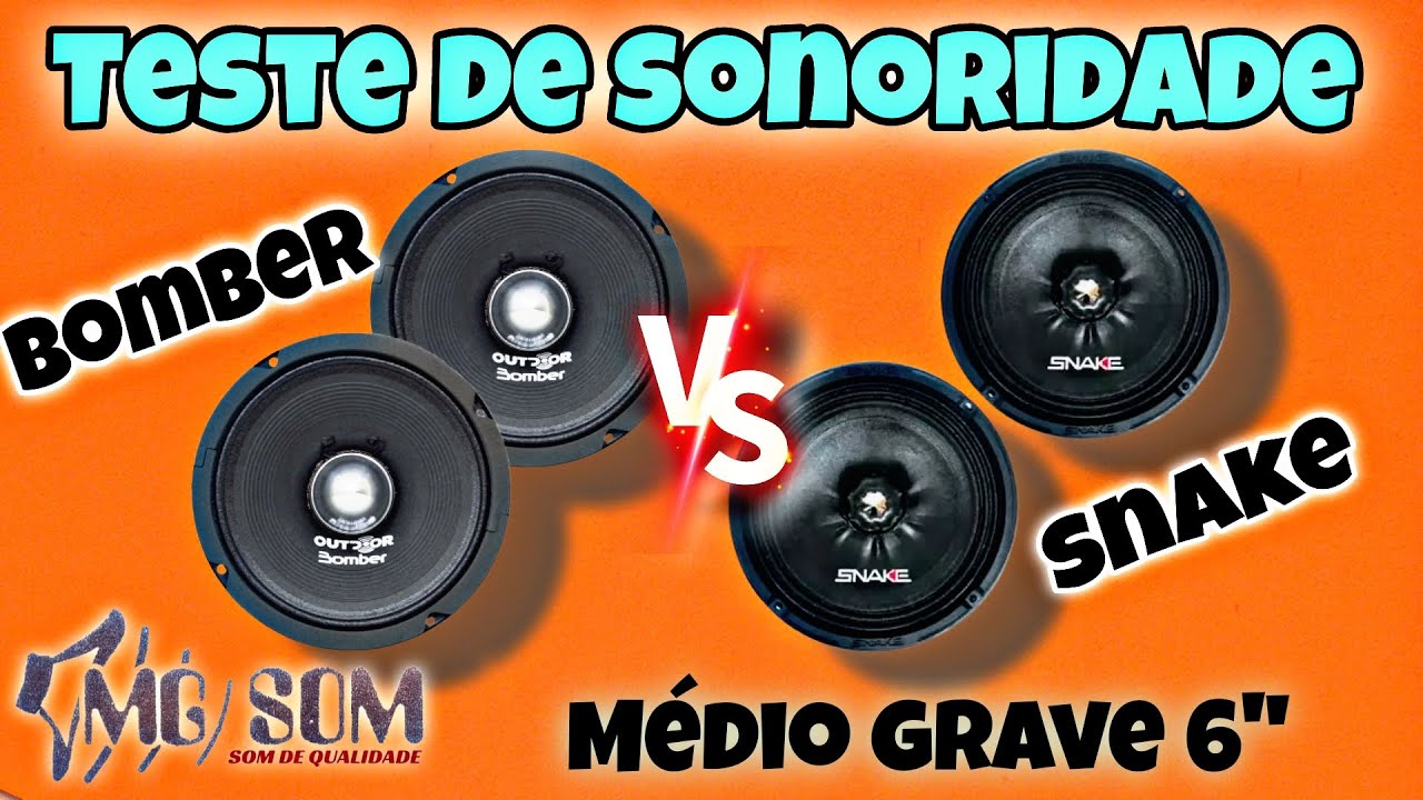 COMPARATIVO DE SONORIDADE MÉDIO GRAVE 6" BOMBER X SNAKE - YouTube