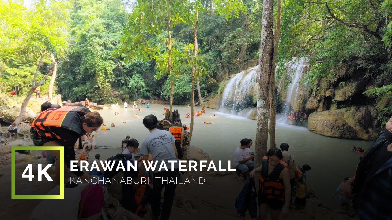 Hiking Erawan Waterfall on First Day of Songkran | Virtual Walking Tour ...