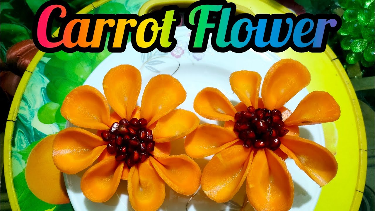 How To Easy Carrot Flower | Beautiful Carrot Carving for beginner's ...