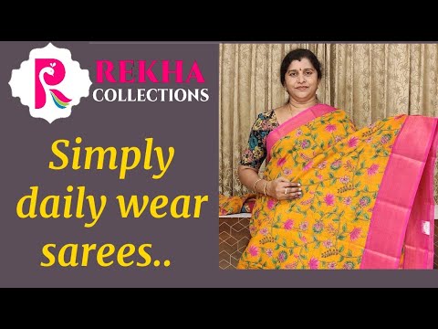 #Rekha collections#Surekha reddy#semi chenderi beautiful colors and design's