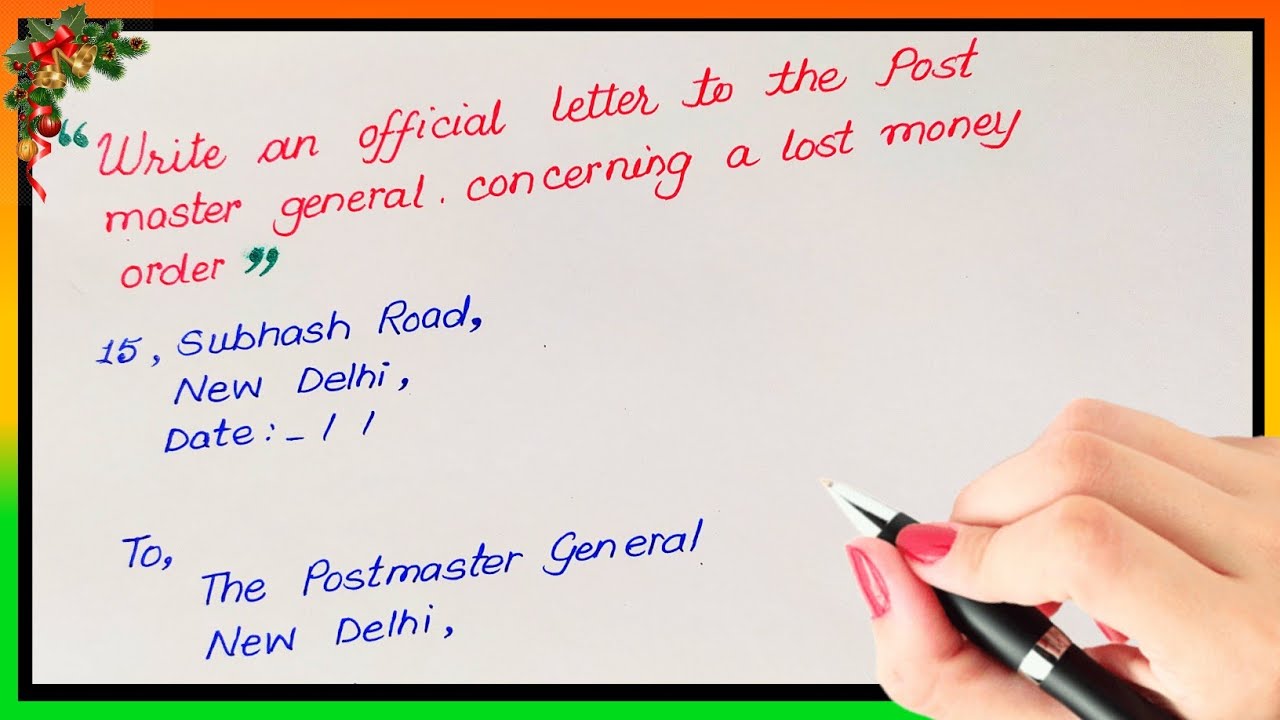 Letter to the post master general concerning a lost money | Letter to ...