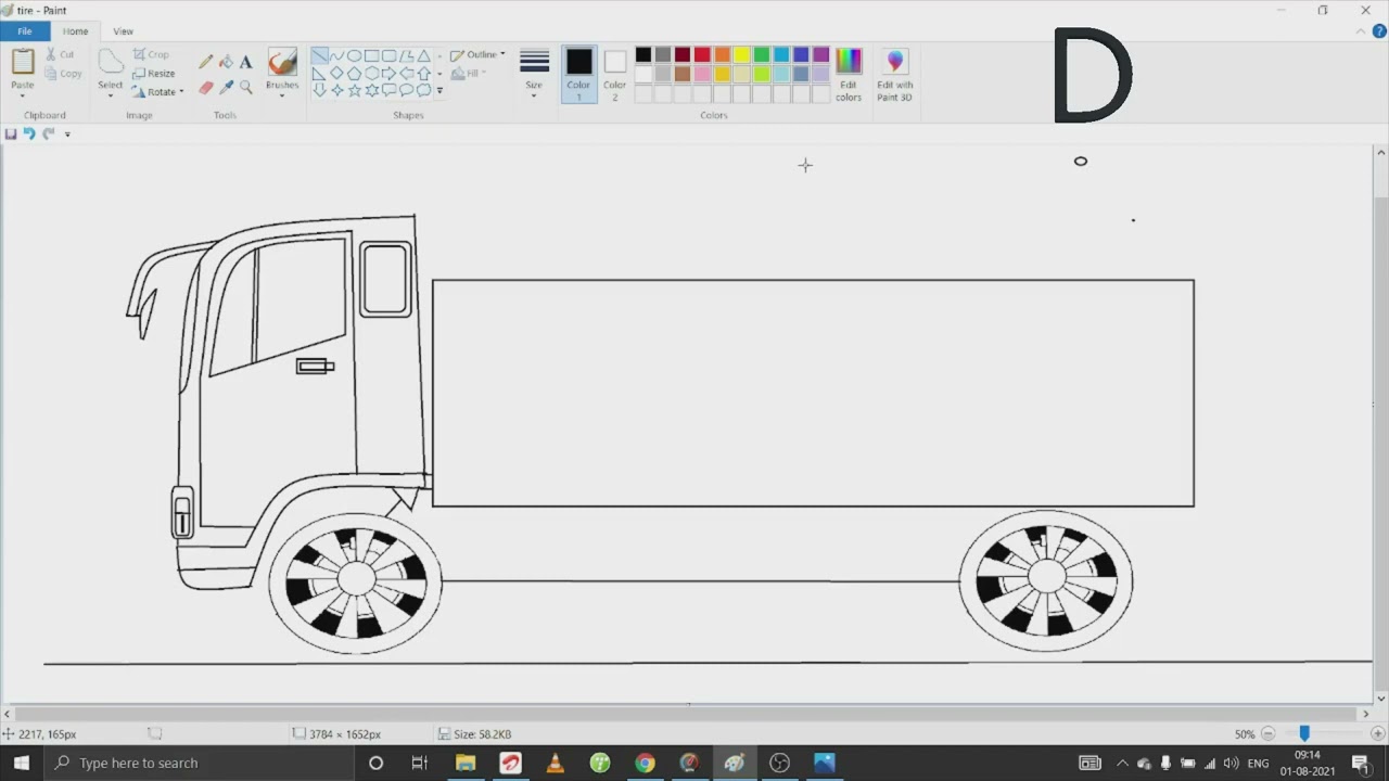 How To Draw ASHOK LEYLAND Lorry Truck on Computer Paint Truck Drawing ...