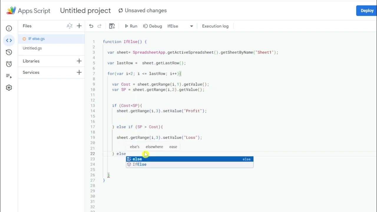 Google Apps Script Course (5) : Multiple If (If Else If) condition - YouTube