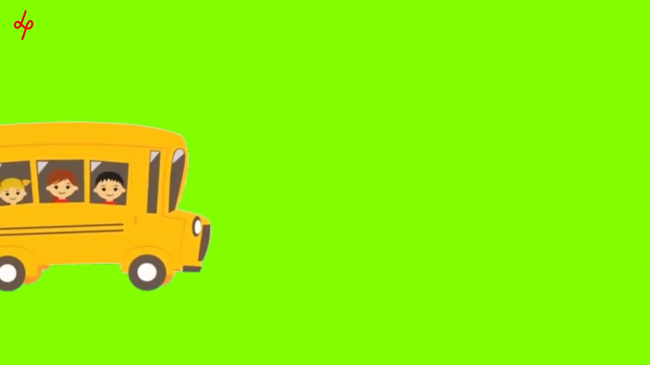 Moving school bus| green screen animation - YouTube