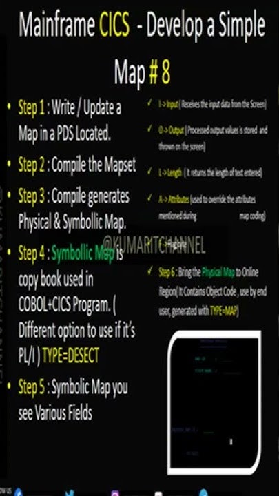 Mainframe CICS Develop a Simple Map #kumaritchannel #mainframe #cics - YouTube