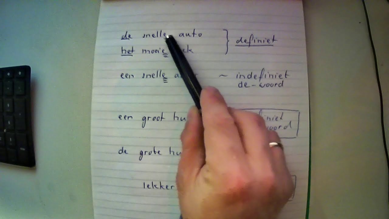 Wanneer moet ik een e achter een adjectief schrijven? - YouTube