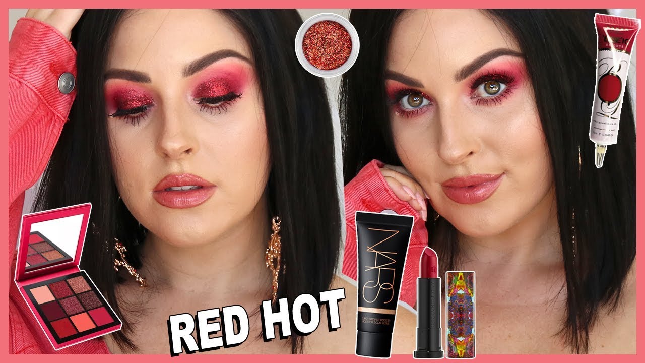 *New* RAINBOW SERIES 🍎🌈 Glam Red Makeup Tutorial! - YouTube
