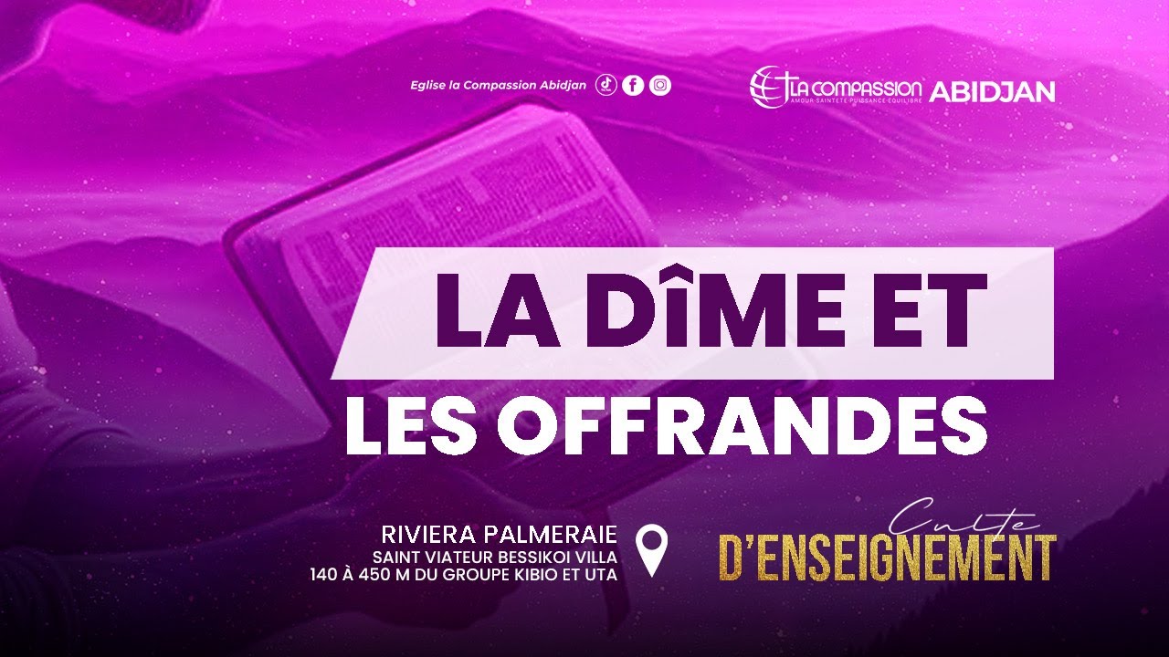 LA DîME ET LES OFFRANDES (1) - PASTEUR DAVE NGELEKWA - MARDI 01/10/2024 ...