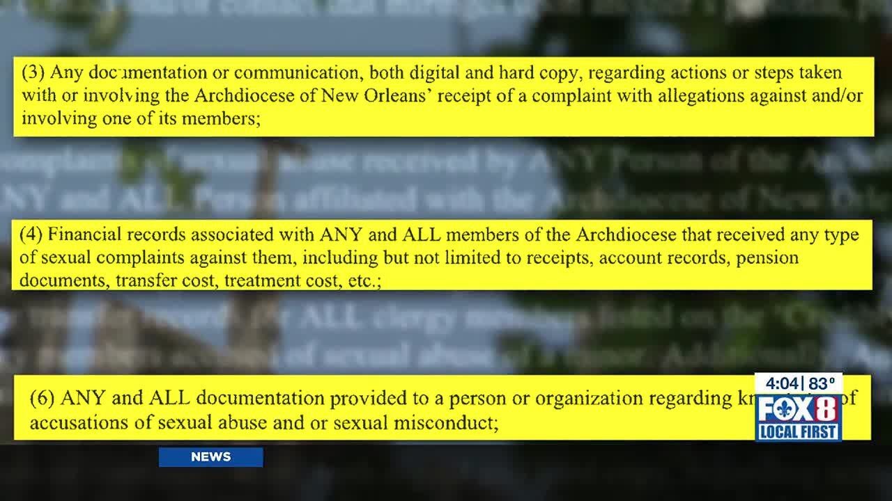 Lsp Search Warrant For Archdiocese Of New Orleans Unsealed Youtube