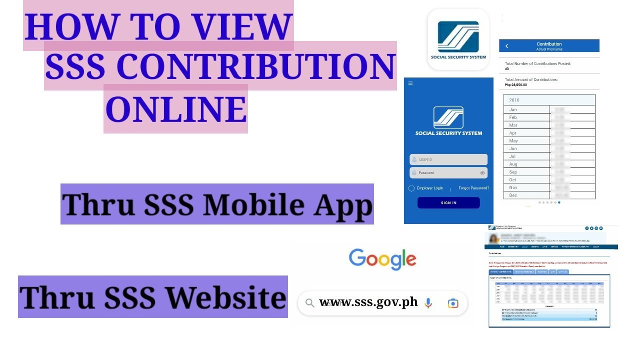 HOW TO VIEW SSS CONTRIBUTION ONLINE | PAANO MAKITA ANG KONTRIBUSYON SA ...