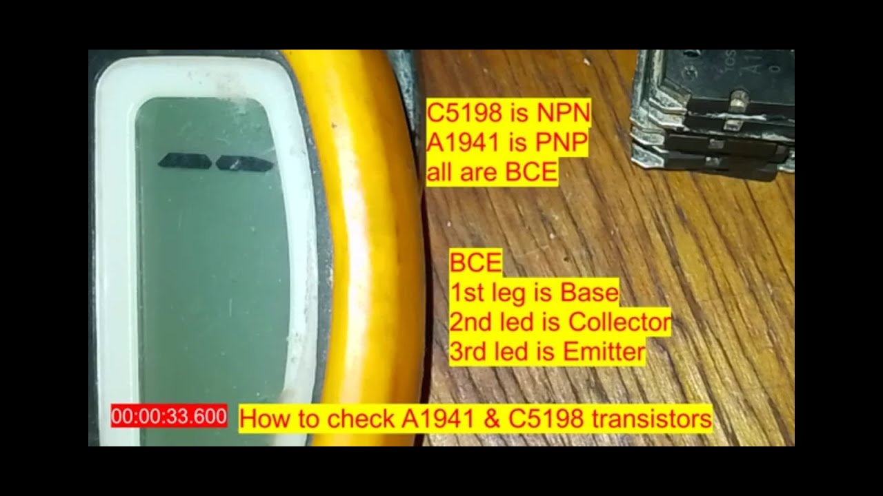 A1941 and C5198 transistor testing - YouTube