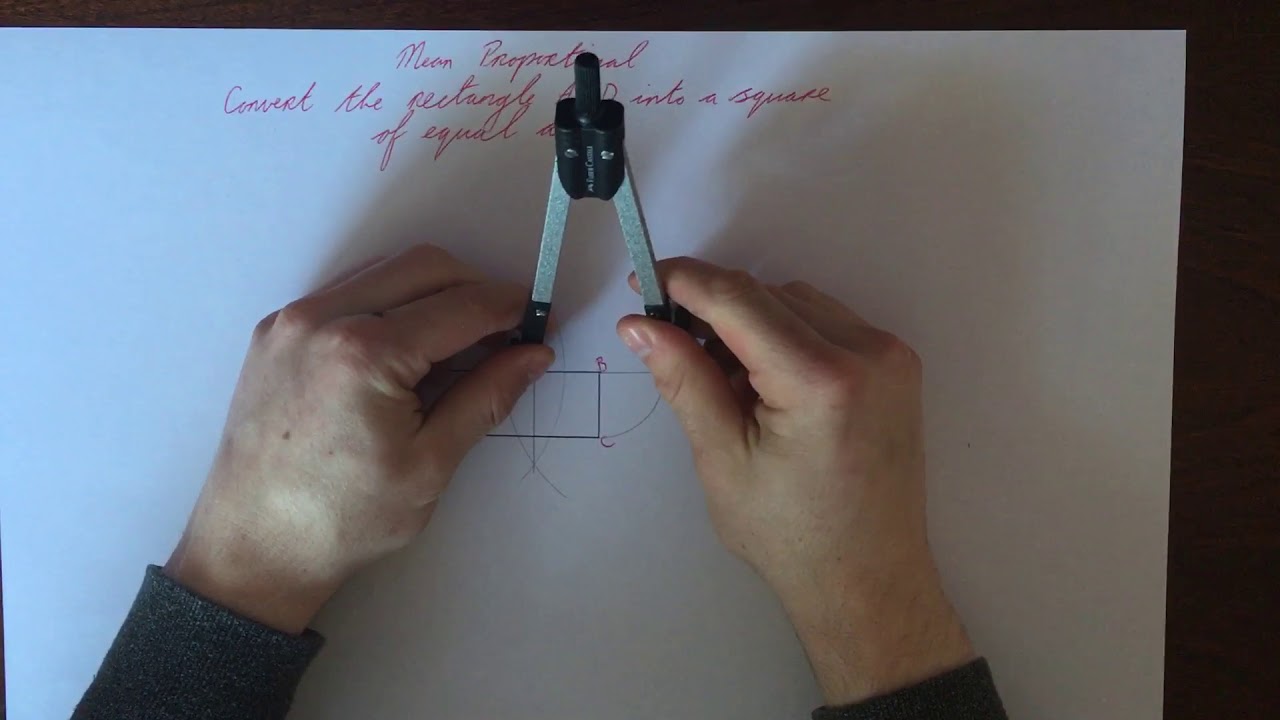 How to convert a rectangle ABCD into a square of equal area - YouTube
