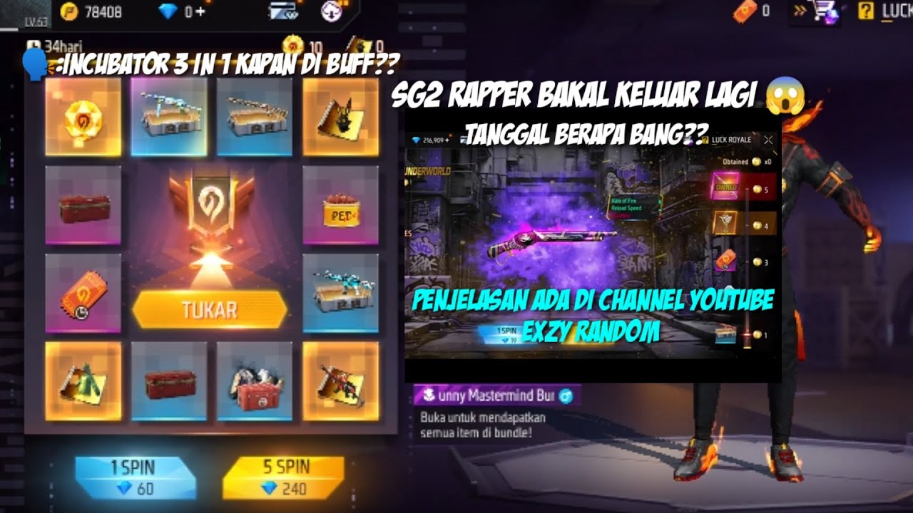 SG 2 RAPPER KELUAR LAGI ‼️TANGGAL BUFF INCUBATOR 3 IN 1 TERBARU | EVENT ...