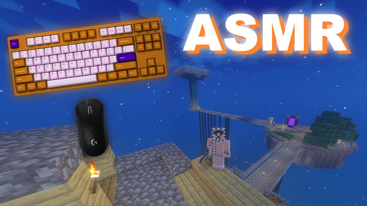 ASMR Gaming Minecraft Skyblock Ep 4, Keyboard Sounds & Whispering - YouTube