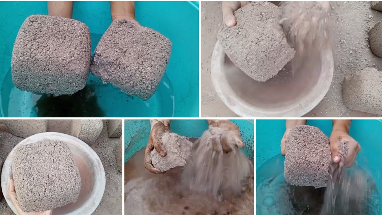 Dusty crunchy handmade gritty texture crumble dry on floor and water 💦💦 ...