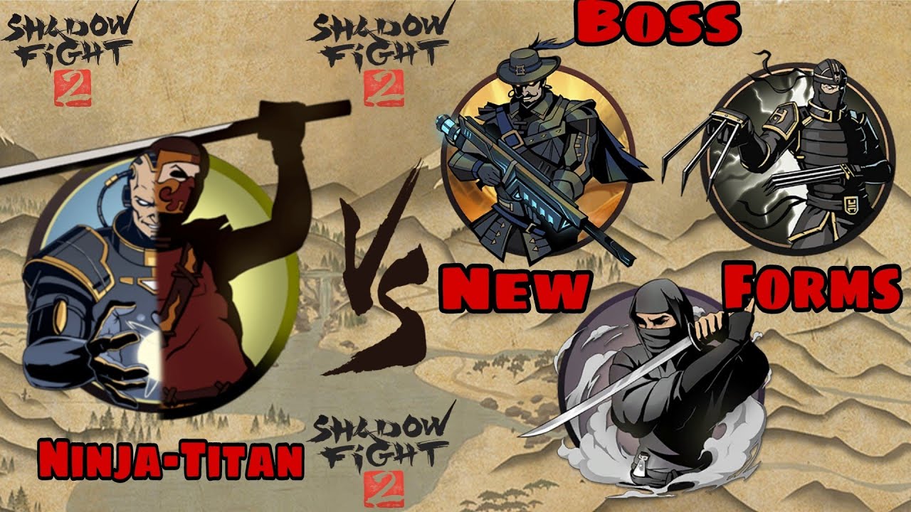 Shadow Fight 2 Ninja-Titan Vs New Boss Forms(New Ghost,New Lynx,New ...