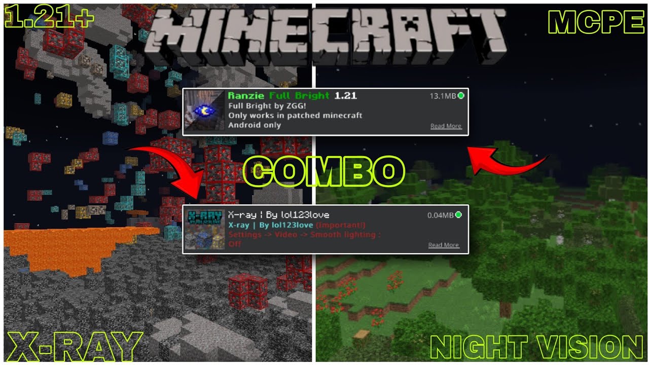 X-Ray & Night Vision! (MCPE) - YouTube