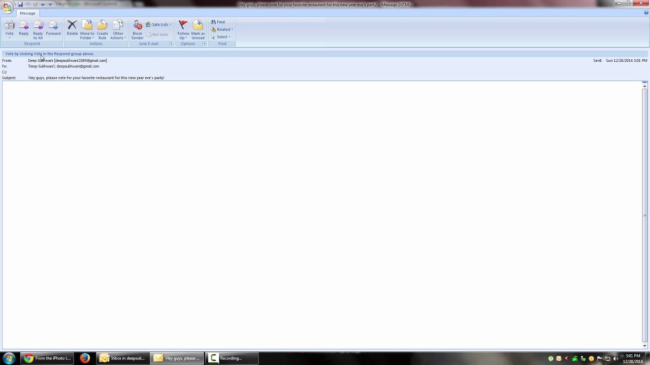 Create Voting Lists in Outlook and Email them for voting - YouTube