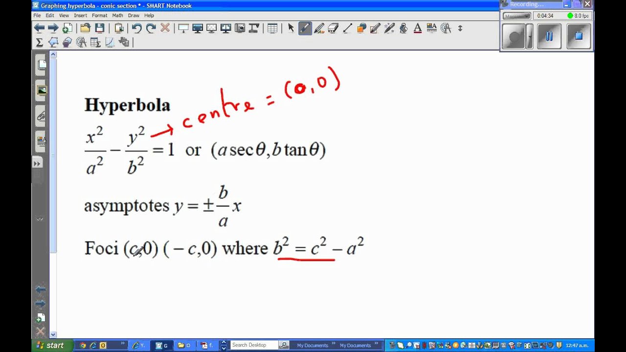 Graphing Hyperbola With The Equation X 2 9 y 2 4 1 YouTube