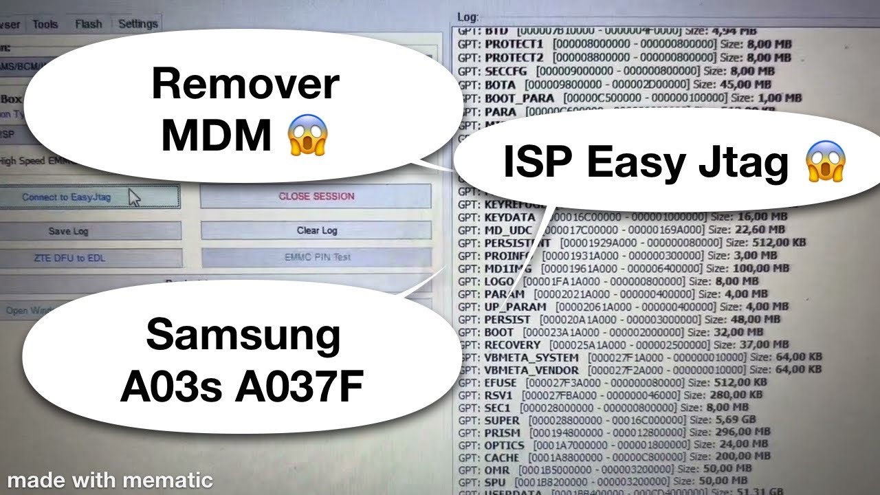 Remover Quitar MDM Samsung A03s A037F ISP Easy Jtag Explicado a Detalle ...