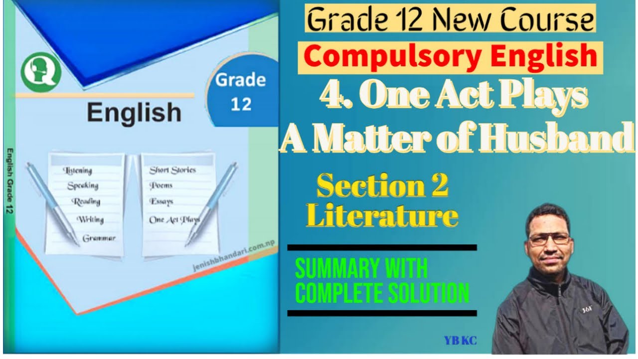 A Matter of Husband | Class 12 Compulsory English | All Exercises With ...