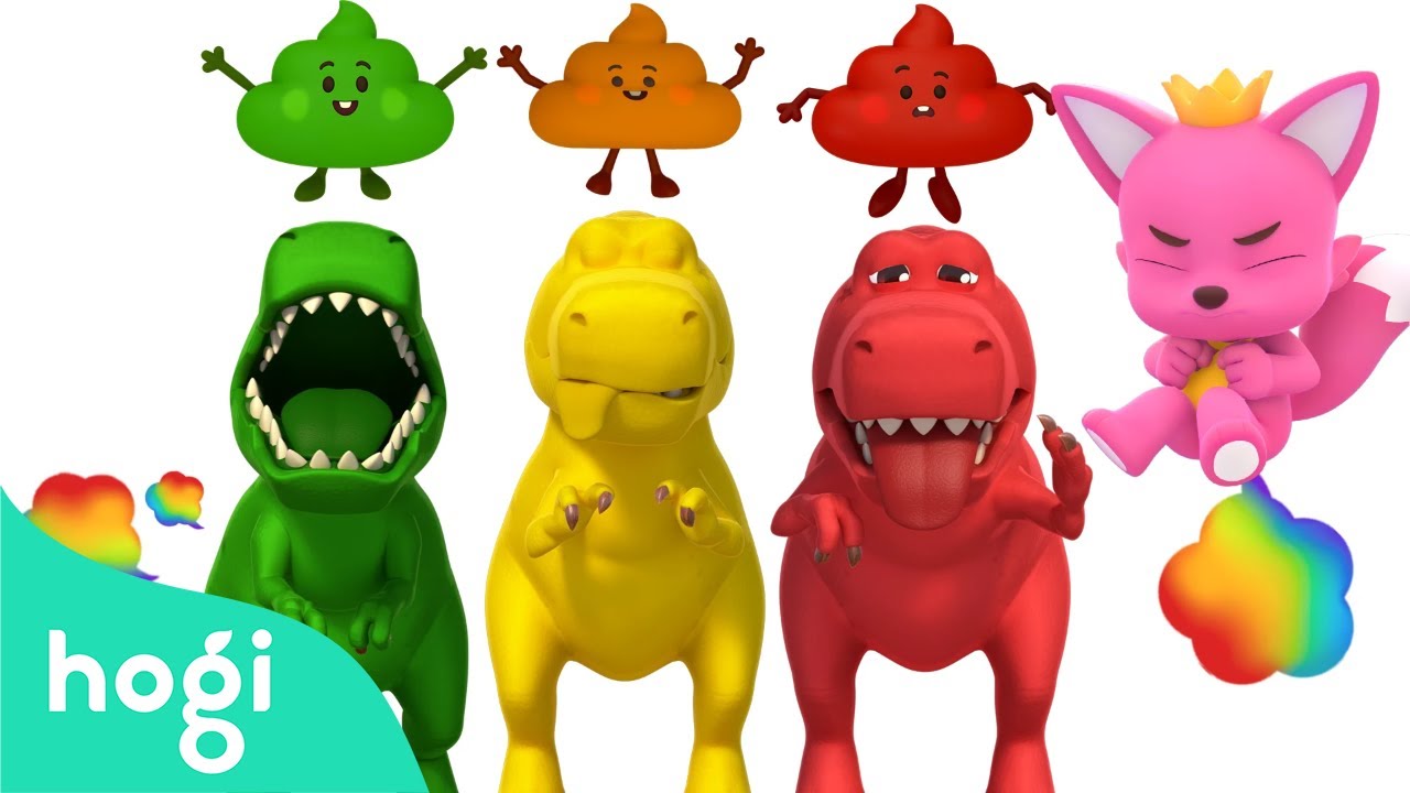 Dinosaur Colorful Fart 🌬️ + Poo Poo 💩｜🌈 Rainbow Poo Poo Song｜Colors for ...