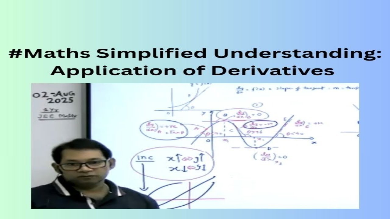 Class 12 & JEE (Paper-2) Maths: Applications of Derivatives A-1 - YouTube