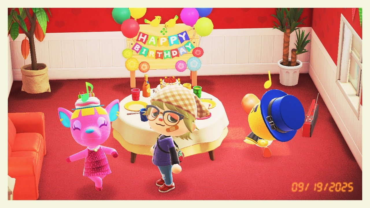 ACNH | Fuchsia’s Birthday! 🦌💕🎂🍰🎉🥳 - YouTube