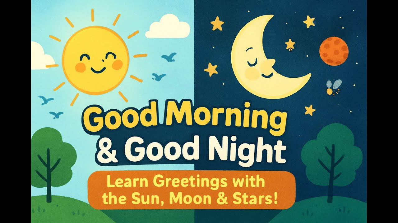 "🌞 Good Morning & Good Night Song for Kids | Learn Greetings with the ...