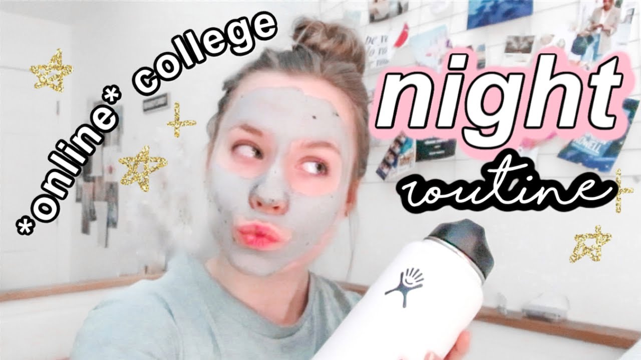 Online College Night Routine Spring 2020 *realistic + productive* - YouTube