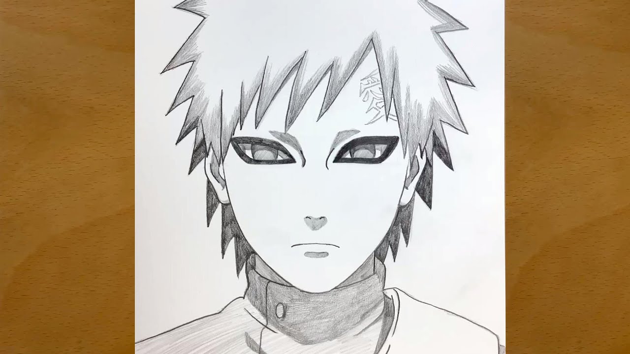 Anime drawing | How to draw Gaara from NARUTO | step-by-step | Gaara ...