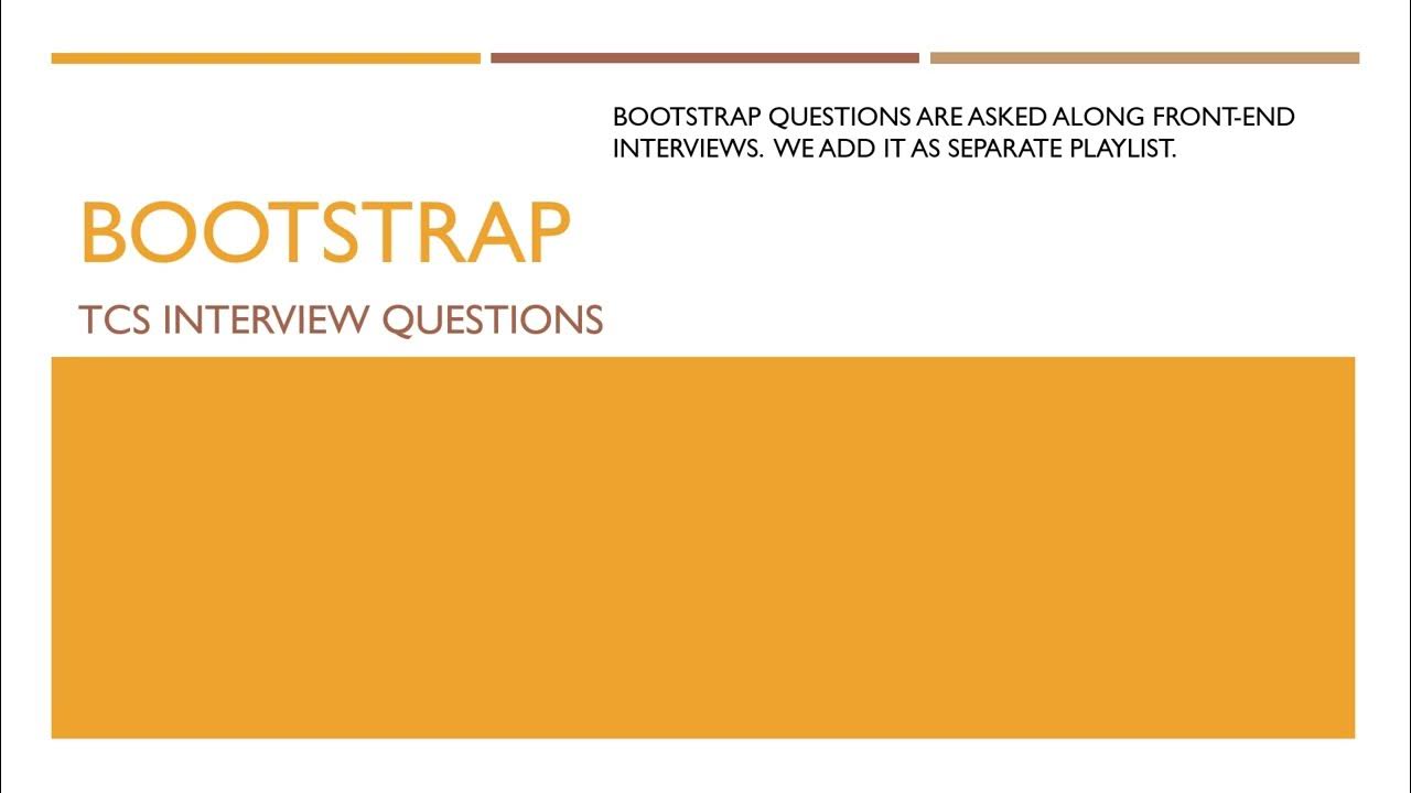 TCS Bootstrap Interview Questions - YouTube