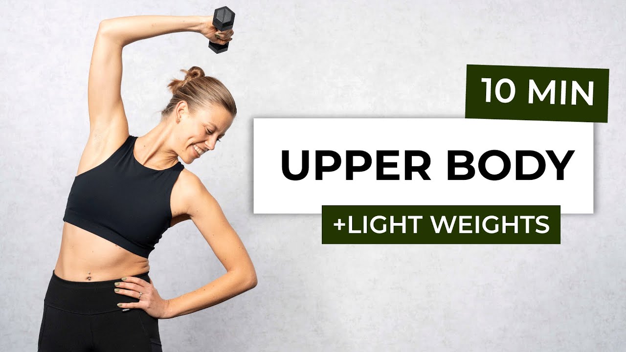 10 MIN UPPER BODY WORKOUT WITH LIGHT WEIGHTS | Gentle Pilates Workout ...