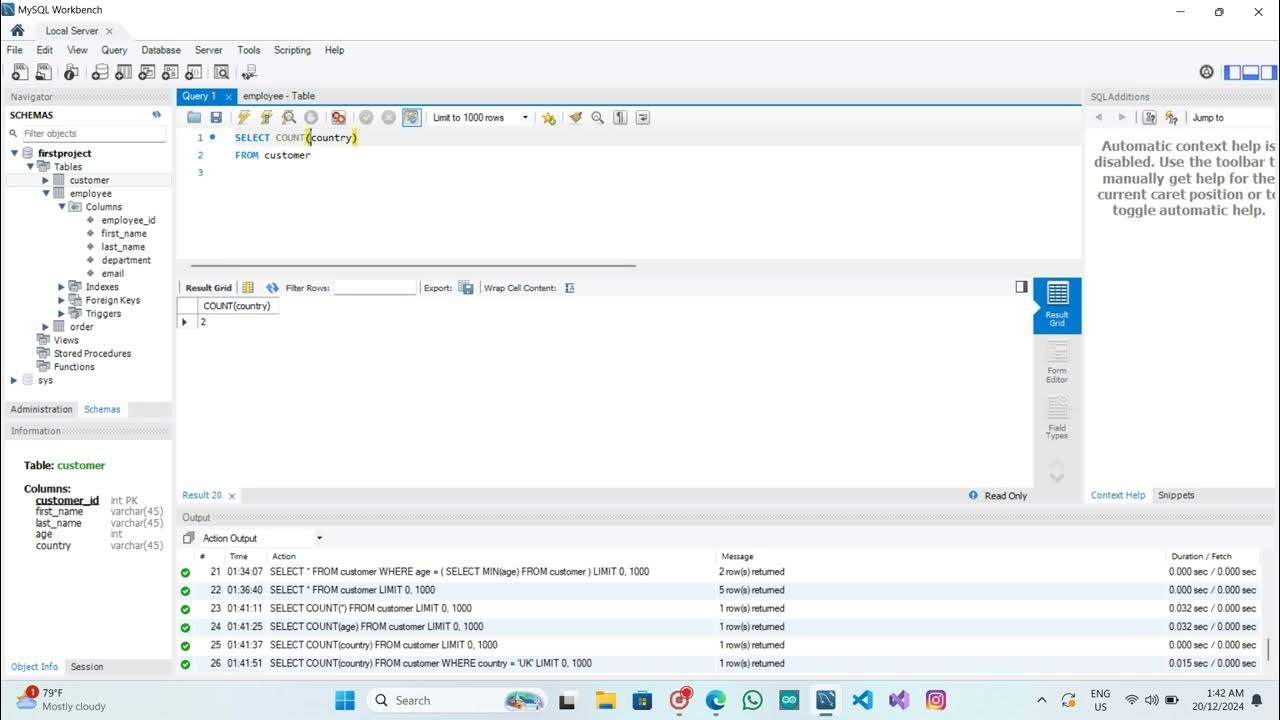 MySQL Project 15: 'COUNT()' Created by Trishanth Kumar - YouTube