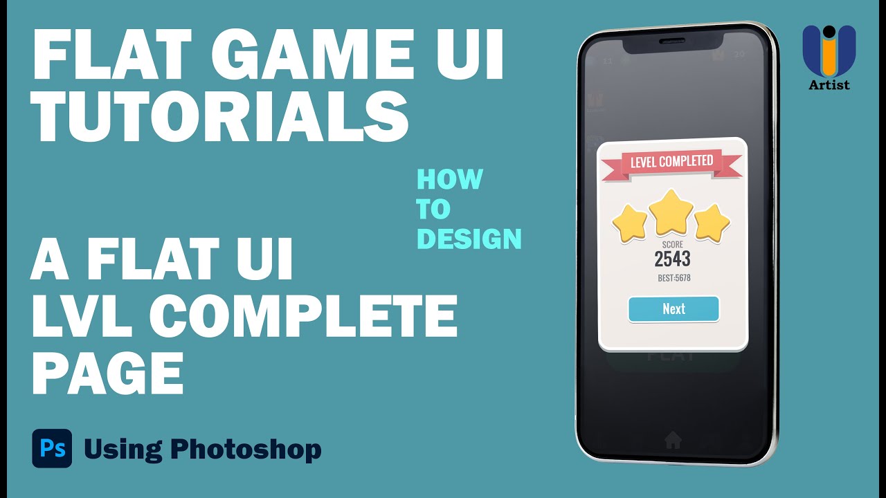 Game Level Complete Page | Flat UI Series | Game UI Tutorial in ...