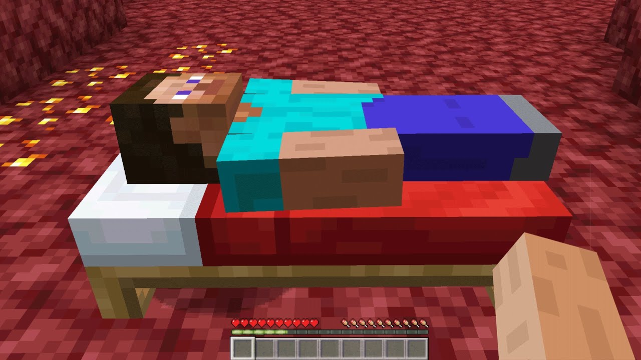 I convinced my new minecraft friend to Sleep in the Nether... - YouTube