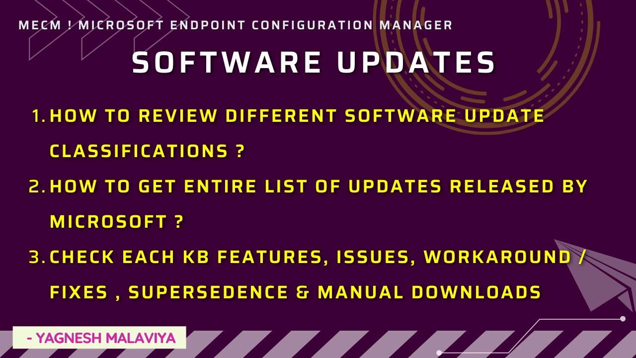 SOFTWARE UPDATE CLASSIFICATION, GET ENTIRE LIST OF UPDATES, FEATURES ...