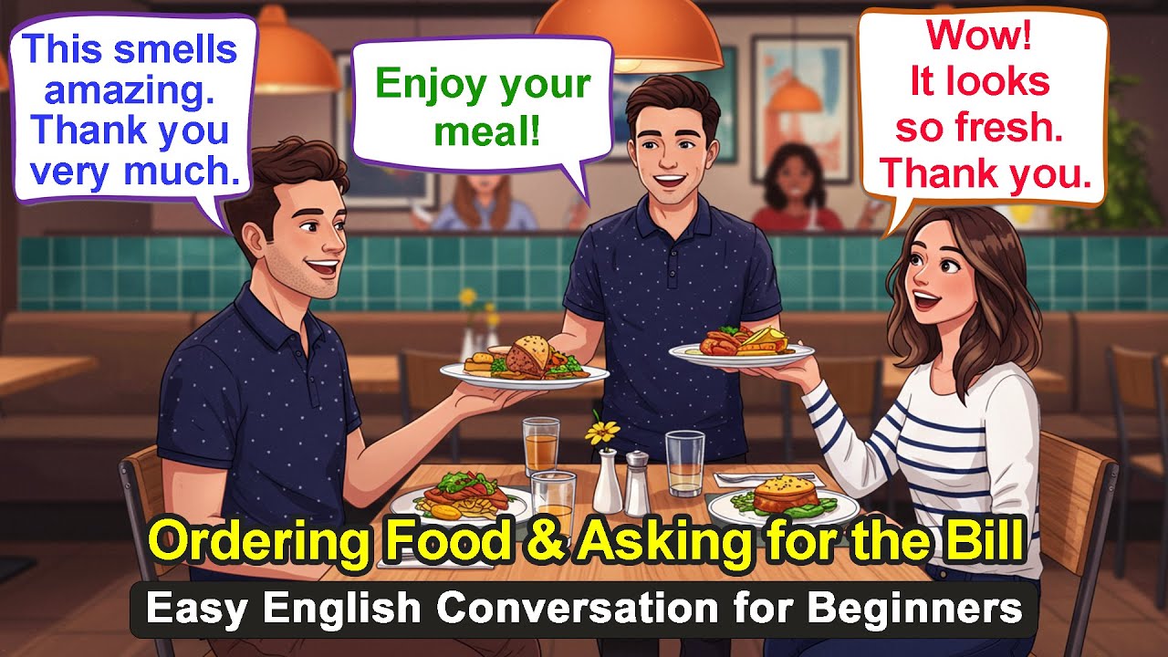 At a Restaurant – Ordering Food & Asking for the Bill | Easy English ...