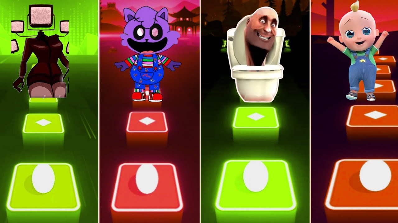 TV Woman 🆚 Baby Catnap 🆚 Skibidi toilet 🆚 Looloo kibs 🎶 Tiles Hop Edm ...