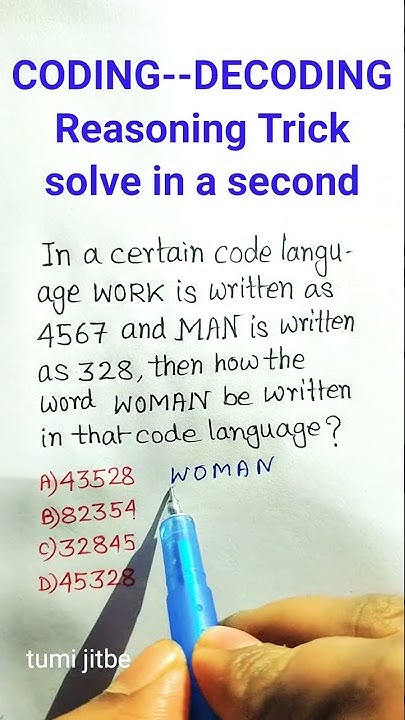 Coding-Decoding Reasoning Trick| Reasoning Classes| Reasoning Questions| #shorts - YouTube